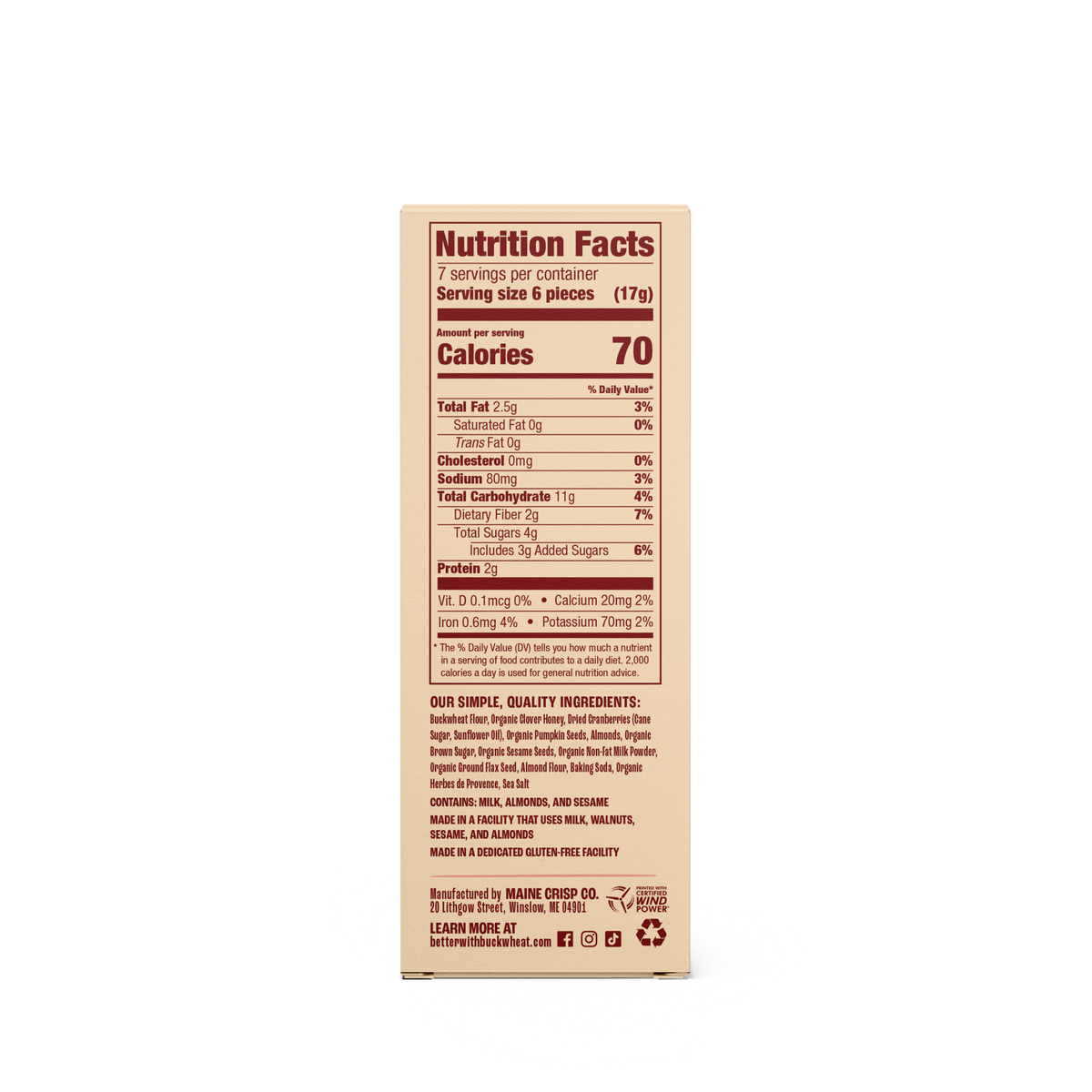 Gluten-Free Cranberry Almond Crackers | The Maine Crisp Co. - Maine ...